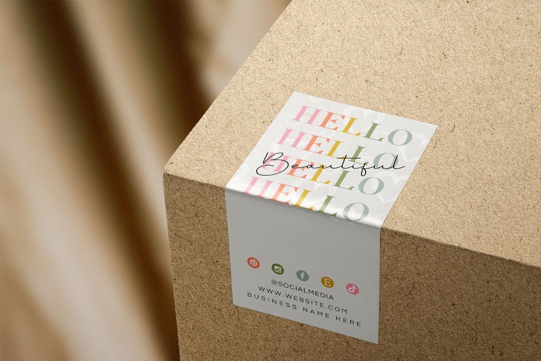 Box Seal Sticker Template, Modern Packaging Design, Editable Box Label ...