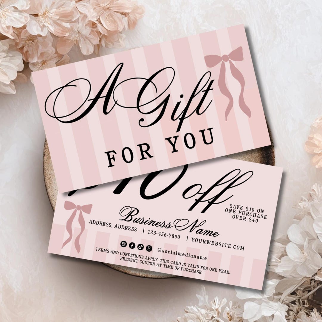 Elegant Pink Coupon Card Template, Luxury Salon Coupon Canva Template ...