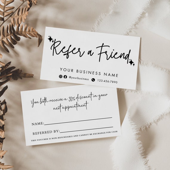 Refer A Friend Business Card Refer A Friend Template (DIY Referral
