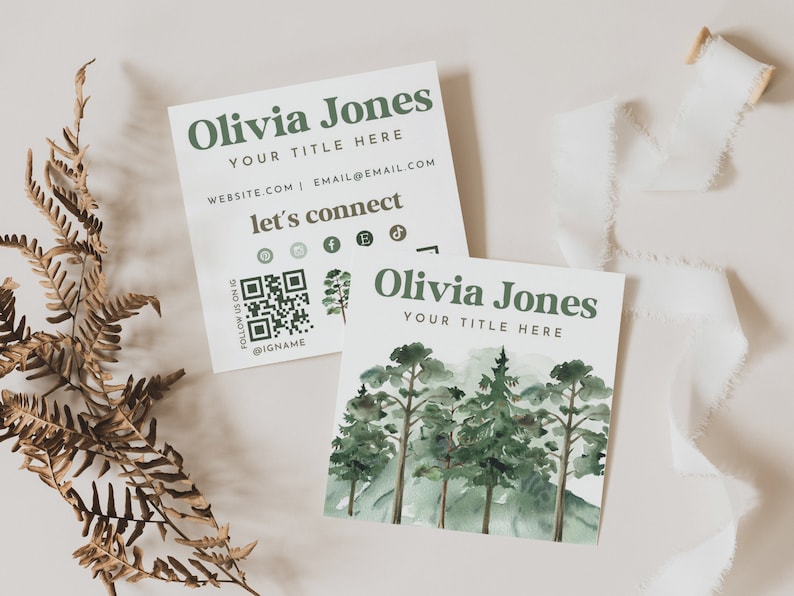 Forest Business Card Design Instant Download Printable - Etsy