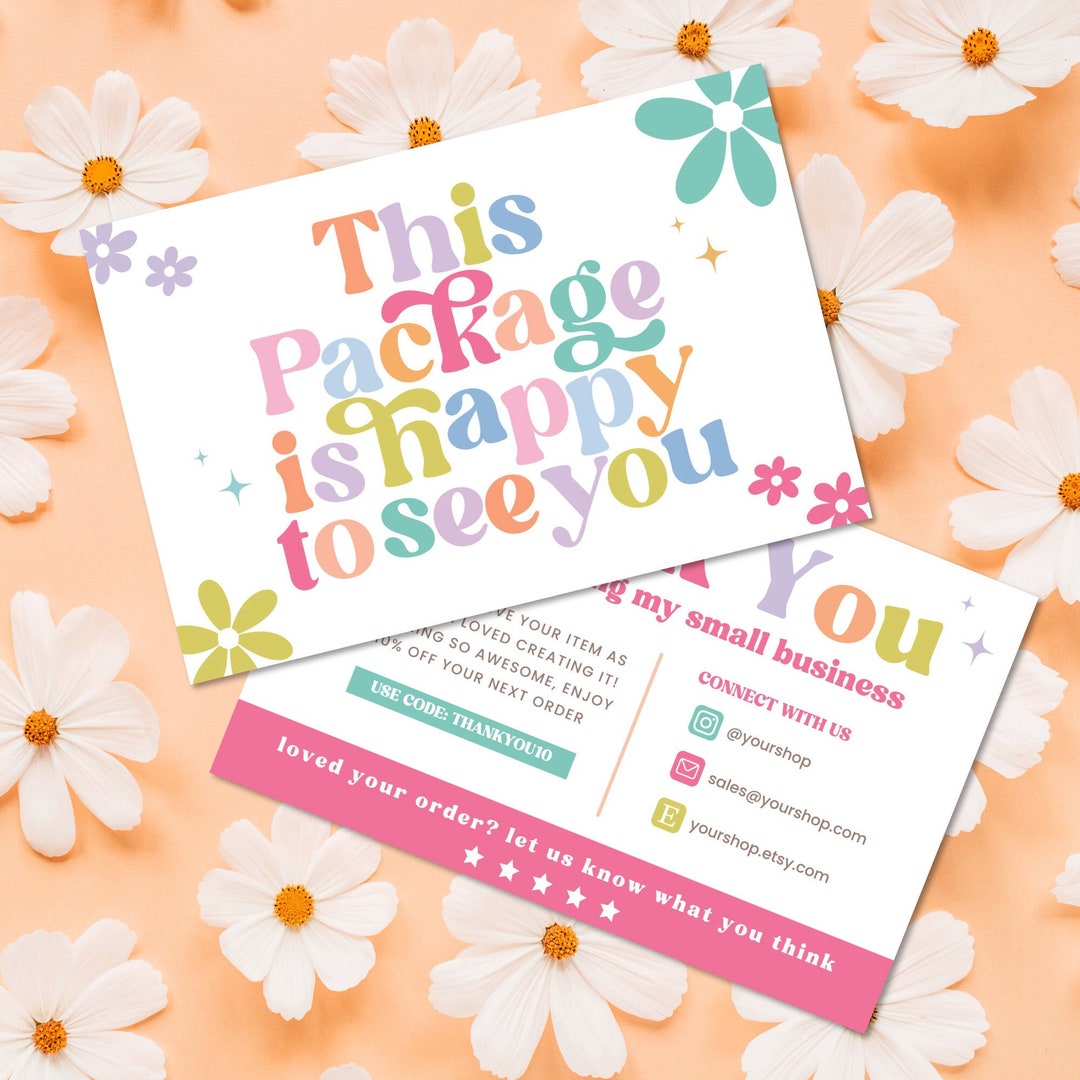 Thank You for Your Order Card Template Canva, Editable Order Package ...
