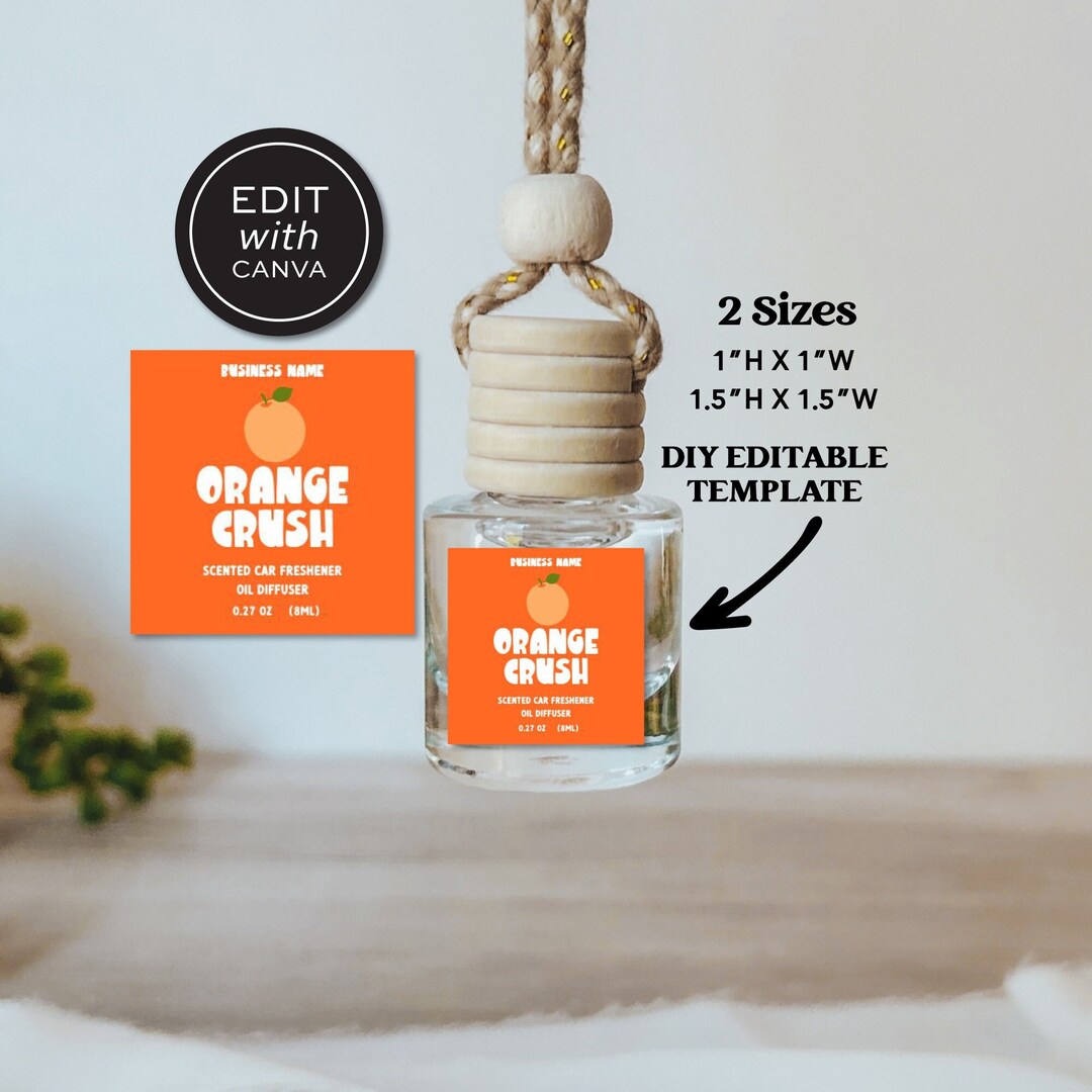 Car Diffuser Label Canva Template, Editable DIY Product Label Template ...