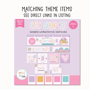 Daisy Flower Facebook Cover Canva Template, Cute Colorful Rainbow ...