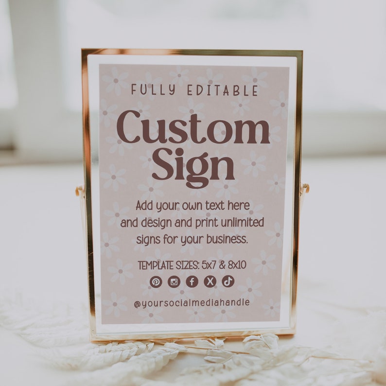 Customizable Sign Template, Minimalist Printable Sign Template, DIY ...