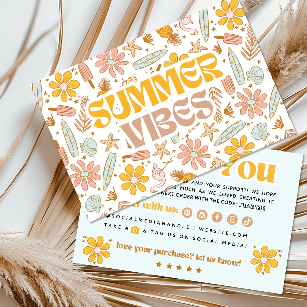 Editable Tropical Beach Customer DIY Thank You Business Packaging ...