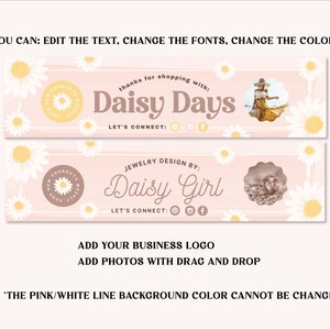 Editable Daisy Etsy Shop Banner, Retro Etsy Banner Canva Template With ...