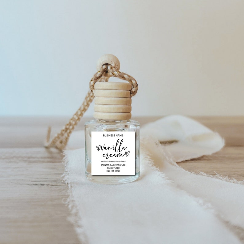 Diy Diffuser Oil Air Freshener Label, Car Diffuser Label Canva Template ...