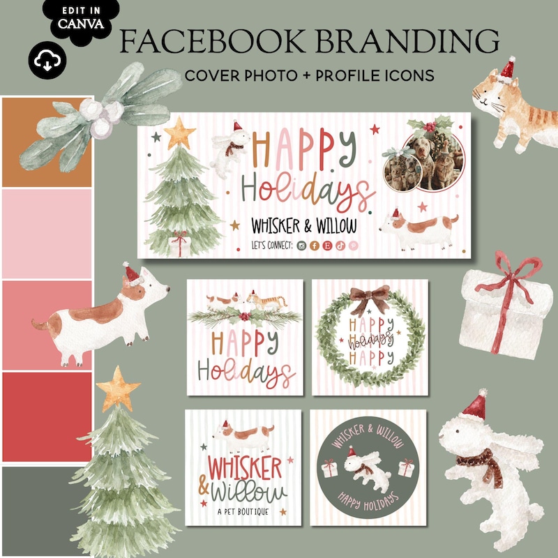 Christmas Facebook Cover Template Photos - Etsy