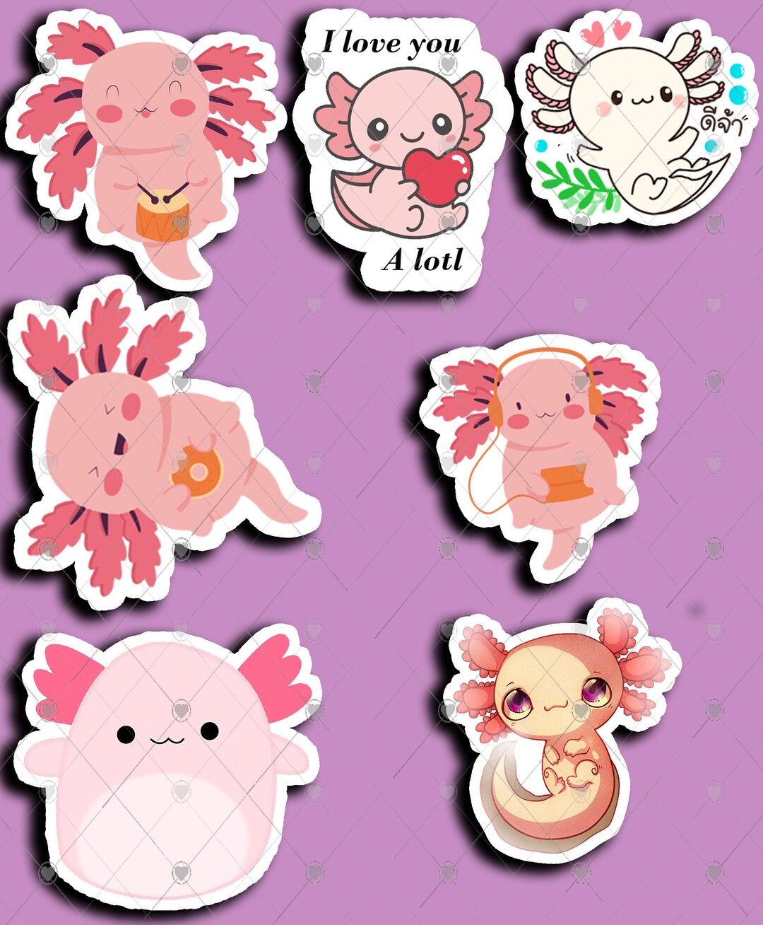 Axolotl Sticker Pack - Etsy