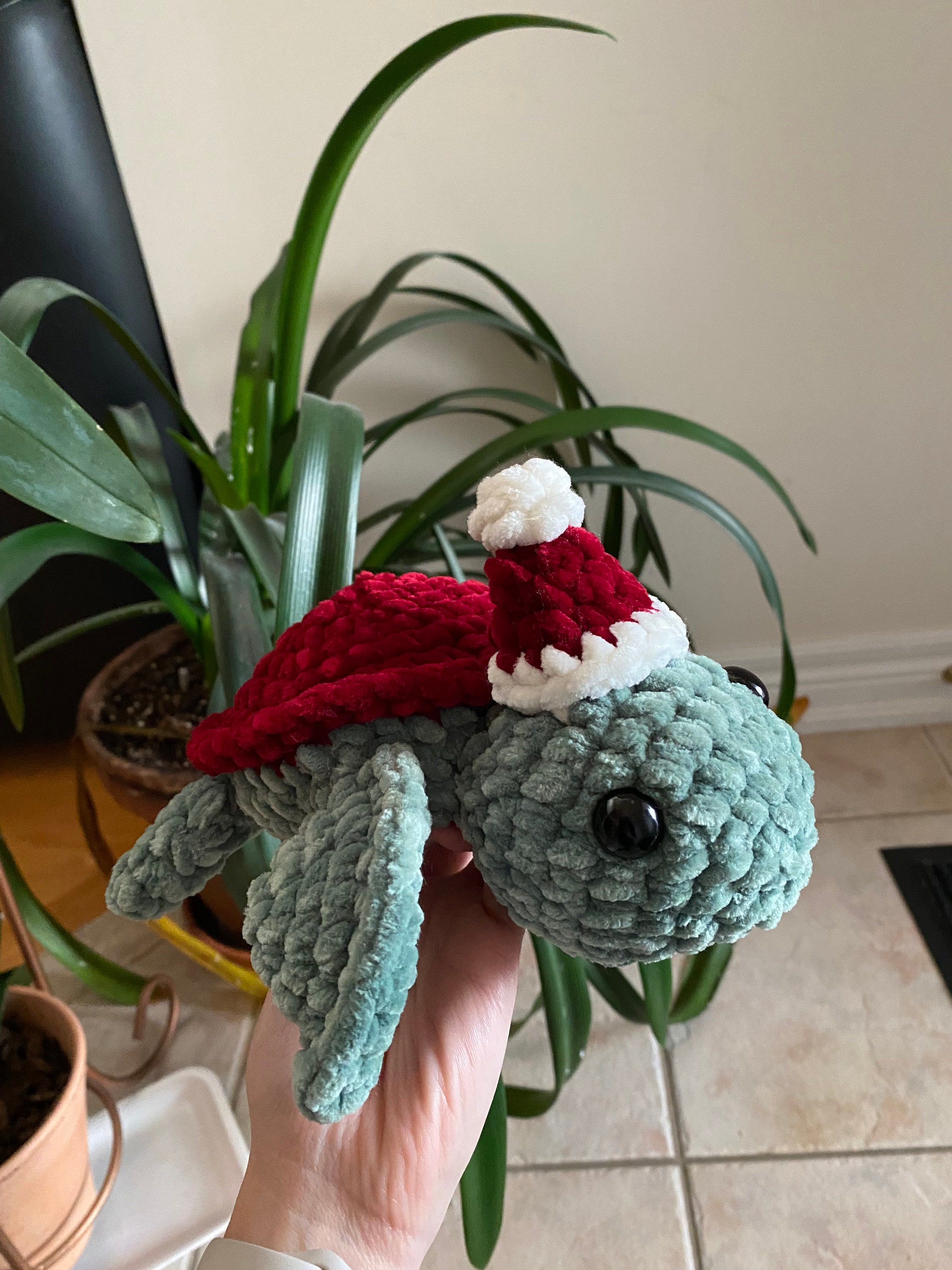 Crochet Christmas Turtle Plush - Etsy