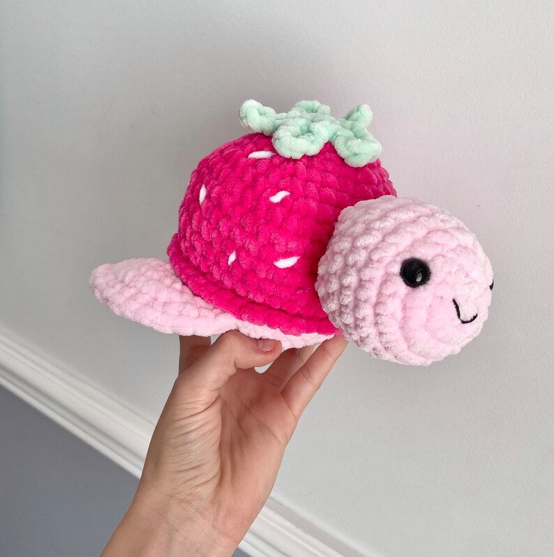 Myrtle the Turtle Crochet Pattern, Regular Turtle and Strawberry Turtle ...
