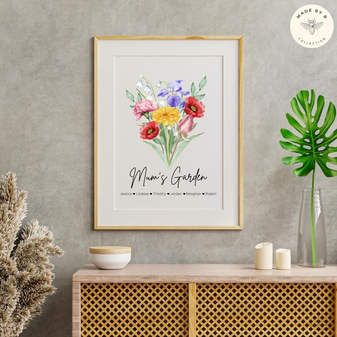 Custom Birth Flower Garden Digital Print Download - Etsy
