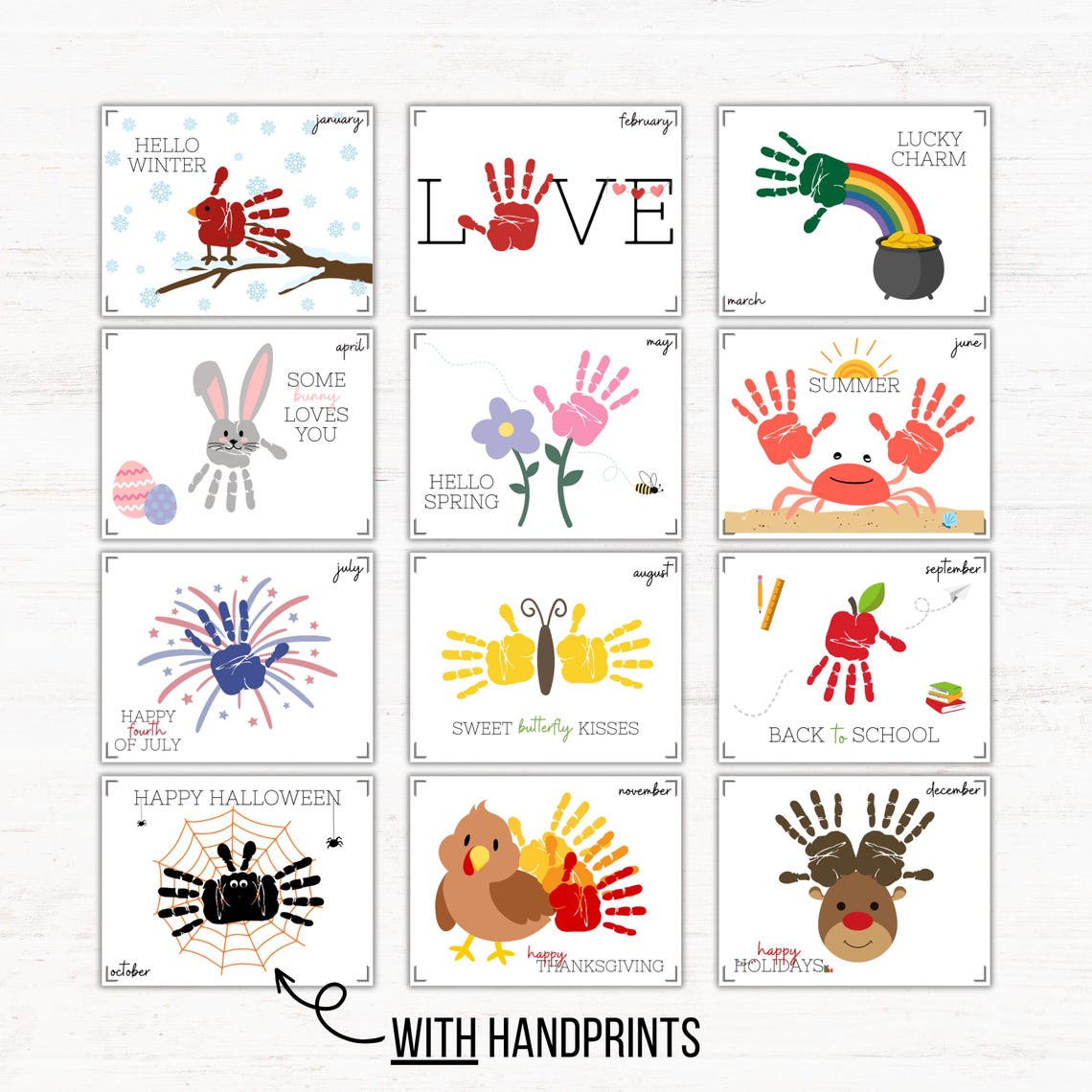 Handprint Memory Book | Printable Handprint Memory Book | Handprint Art ...