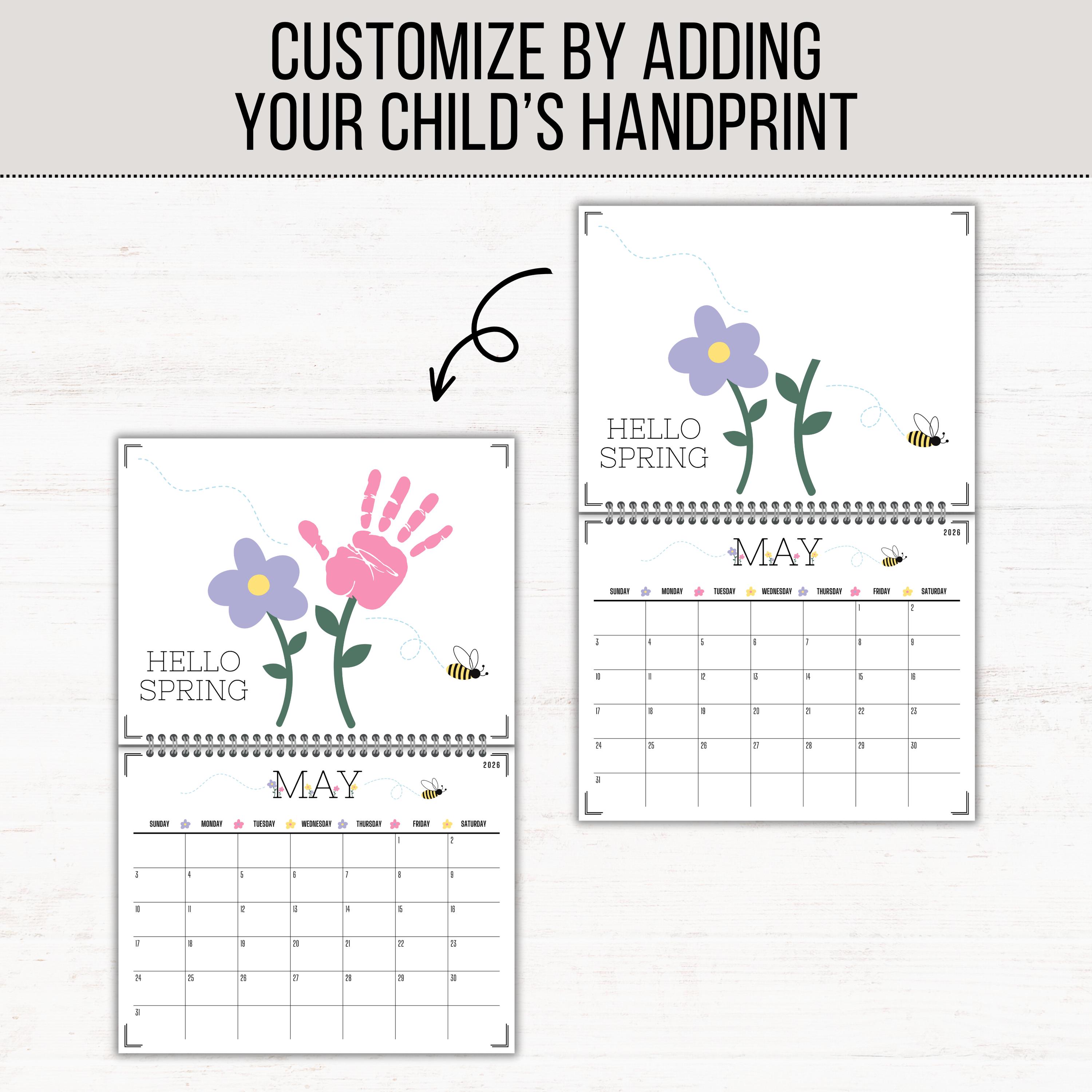 2025 2026 Handprint Calendar | Printable Handprint Calendar | 2025 ...