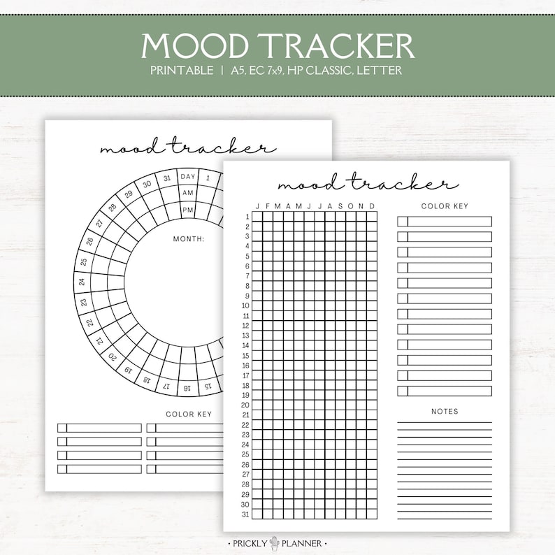 Mood Tracker for Planner Printable Yearly Mood Tracker - Etsy