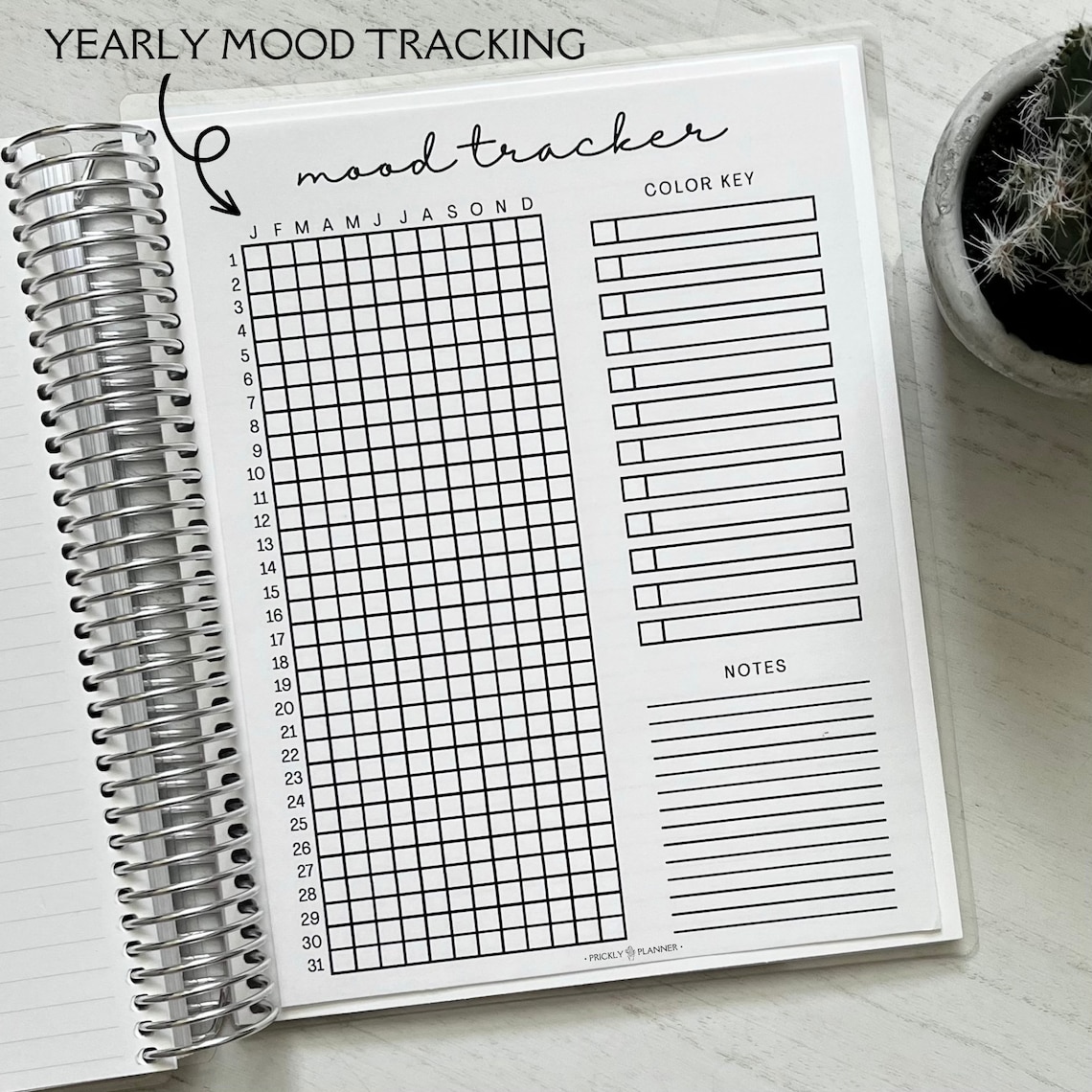 Mood Tracker for Planner Printable Yearly Mood Tracker - Etsy