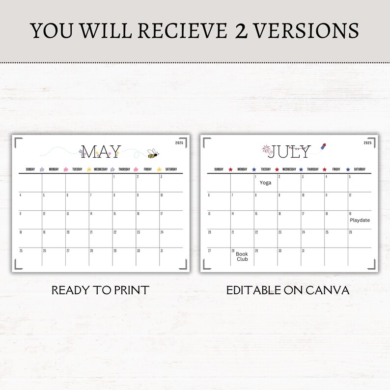 2025 2026 Calendar | Printable Editable Calendar | 2025 Calendar | 2026 ...