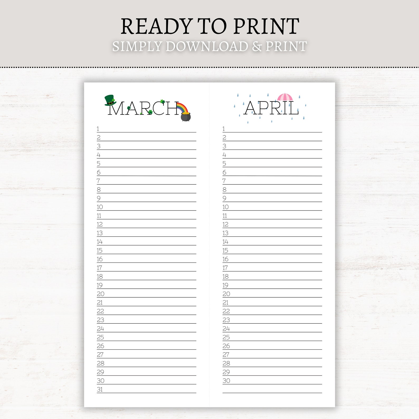 Editable Printable Perpetual Calendar Perpetual Calendar Editable ...