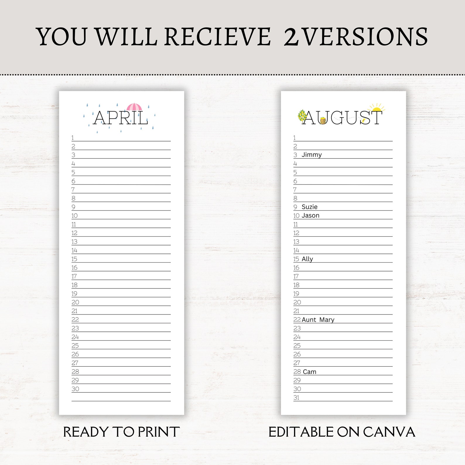 Editable Printable Perpetual Calendar | Perpetual Calendar | Editable ...