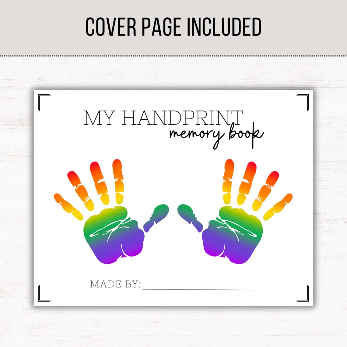 Handprint Memory Book | Printable Handprint Memory Book | Handprint Art ...