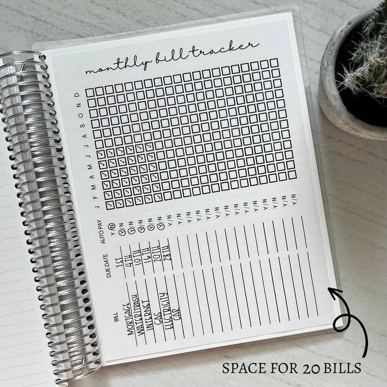 Monthly Bill Tracker for Planner | Printable | Bill Payment Tracker ...