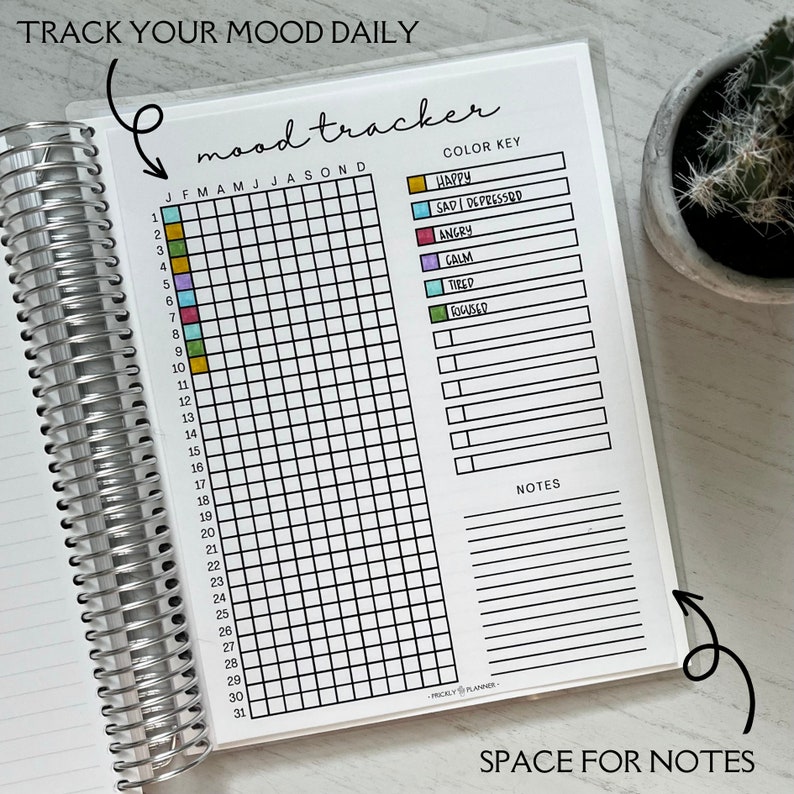 Mood Tracker for Planner Printable Yearly Mood Tracker - Etsy