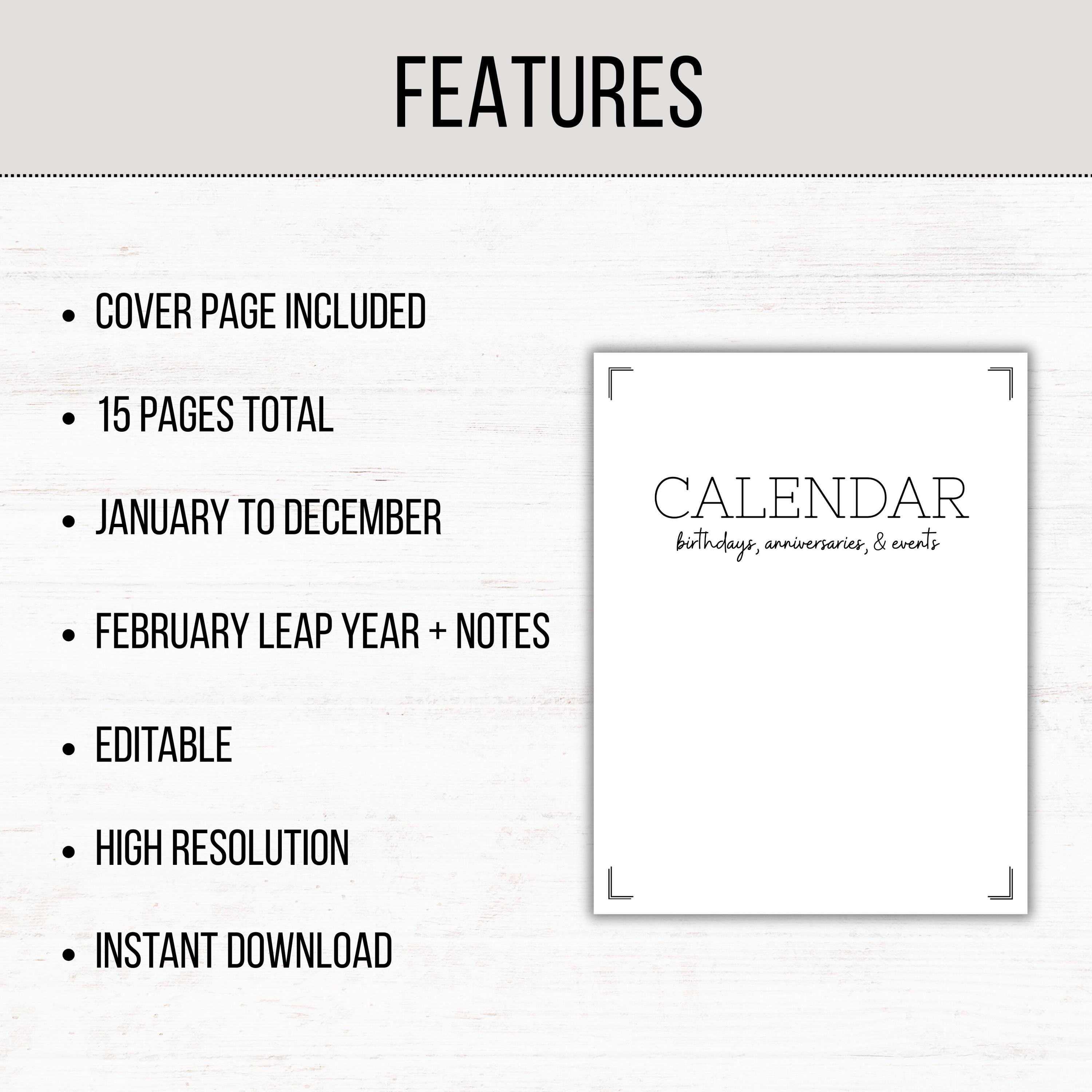 Editable Printable Perpetual Calendar | Perpetual Calendar | Editable ...
