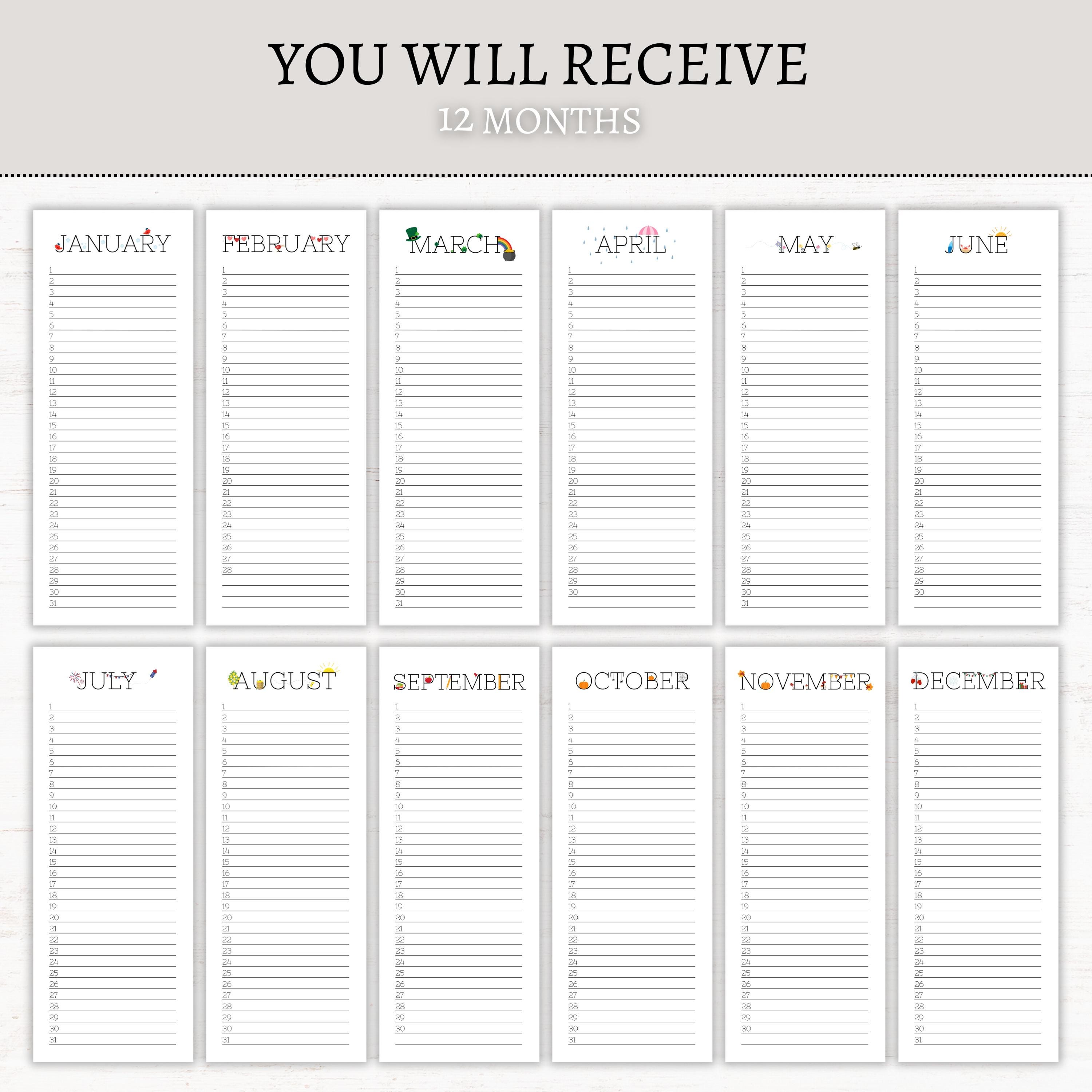 Editable Printable Perpetual Calendar | Perpetual Calendar | Editable ...