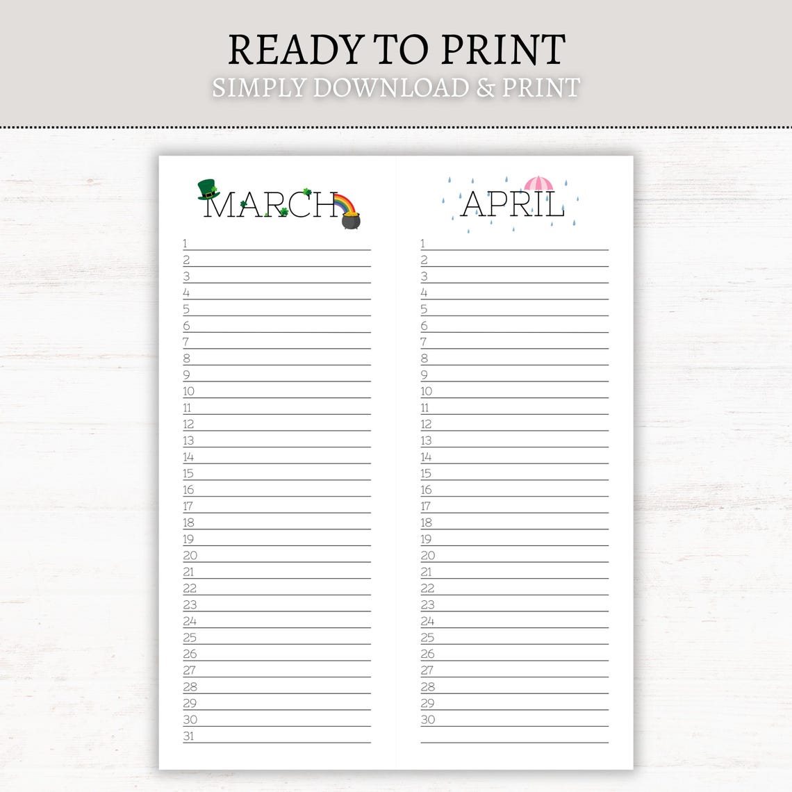 Editable Printable Perpetual Calendar | Perpetual Calendar | Editable ...