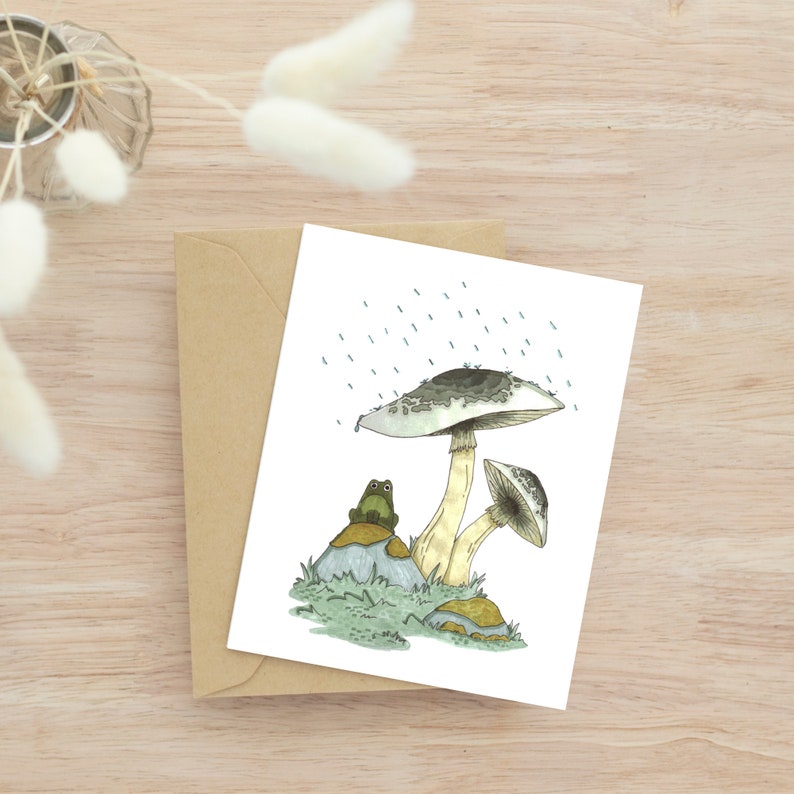 Toadstool Toad Digital Art Print Frog Under a Mushroom - Etsy