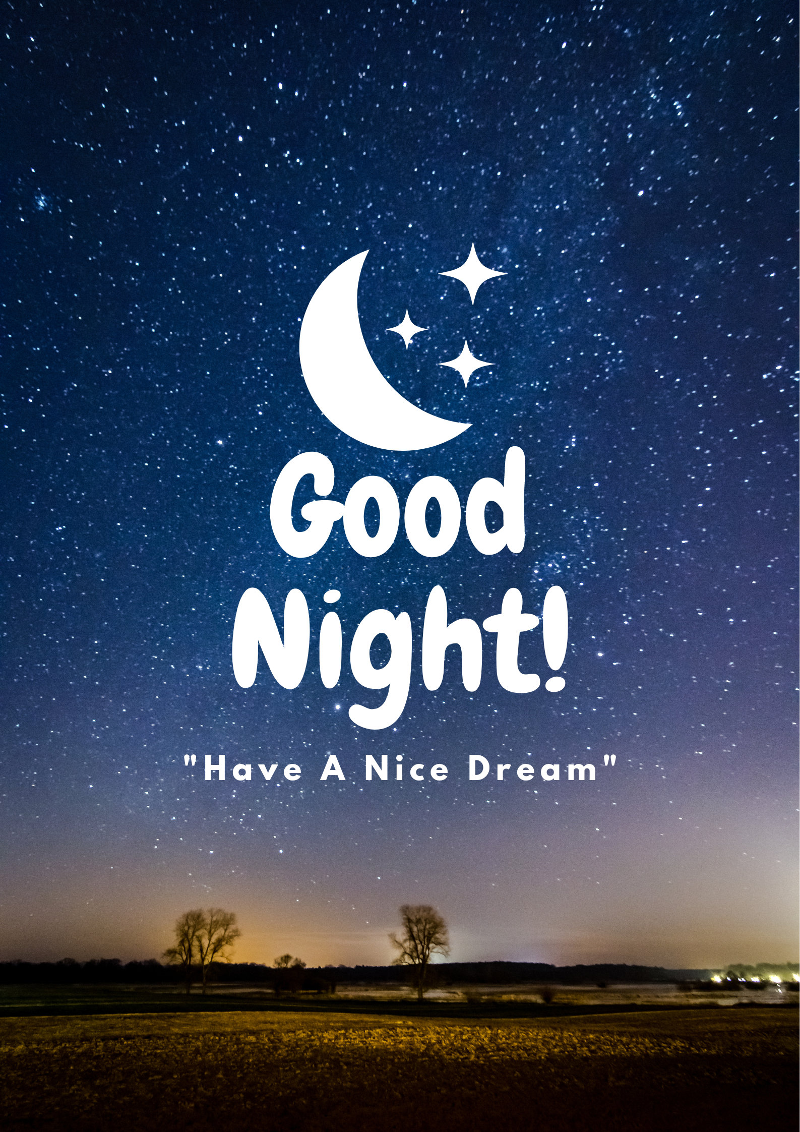 Blue Simple Good Night Poster - Etsy