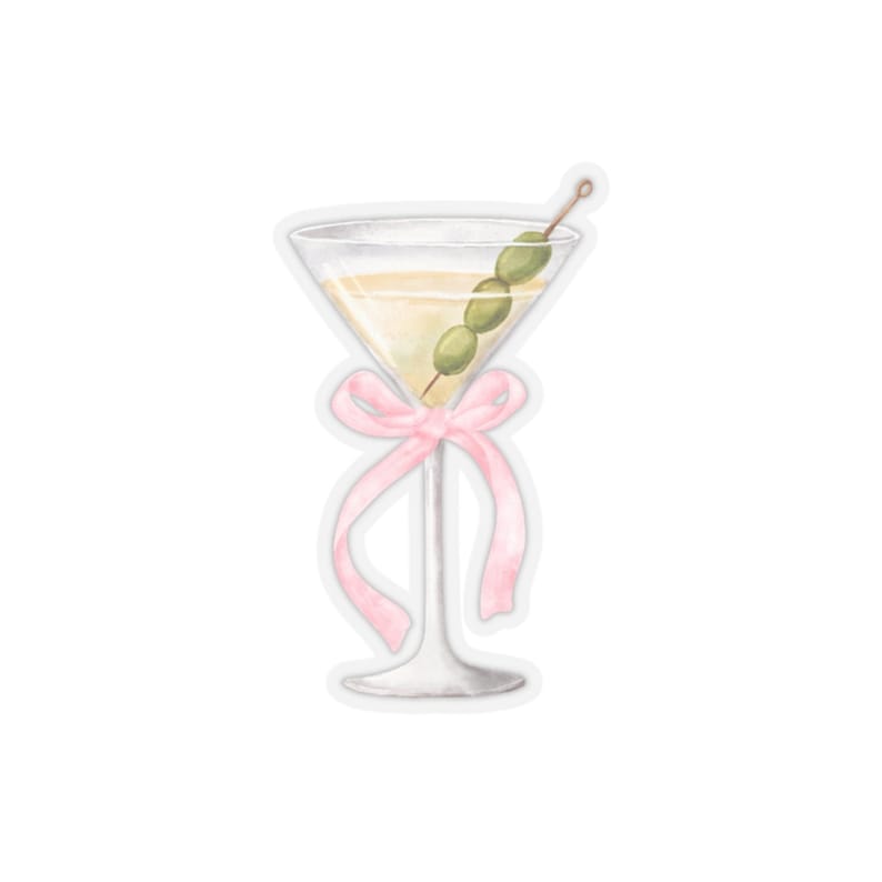 Coquette Martini Glass Sticker Water Bottle Sticker Martini Pink Bow ...