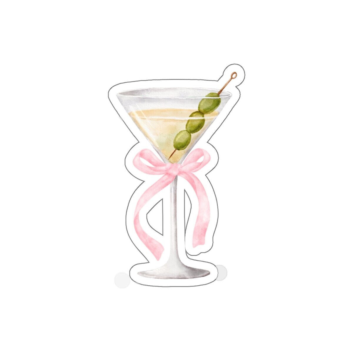 Coquette Martini Glass Sticker Water Bottle Sticker Martini Pink Bow ...