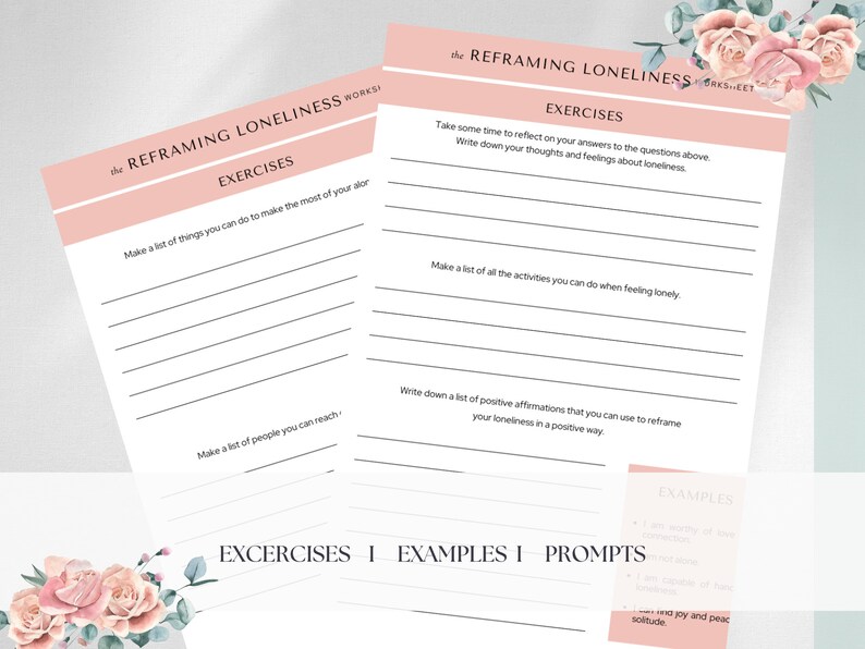 Reframing Loneliness Workbook for Women, Done for You, Coping Strategies, Therapy Worksheets ...
