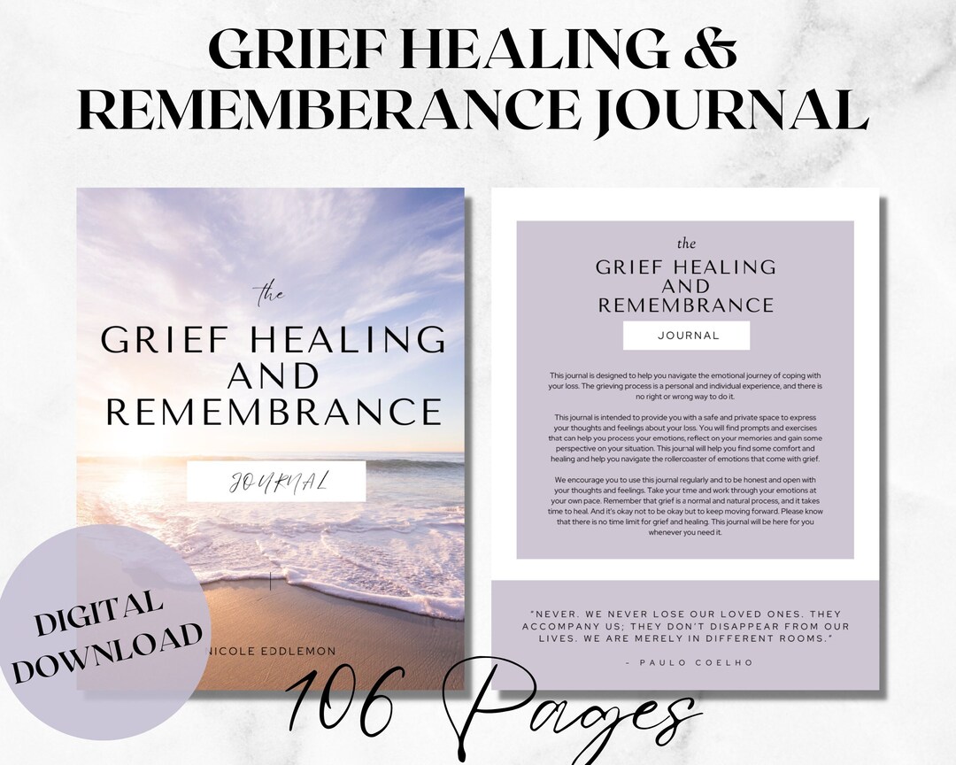 Grief and Remembrance Journal, Grief Workbook for Coping, Scenic ...