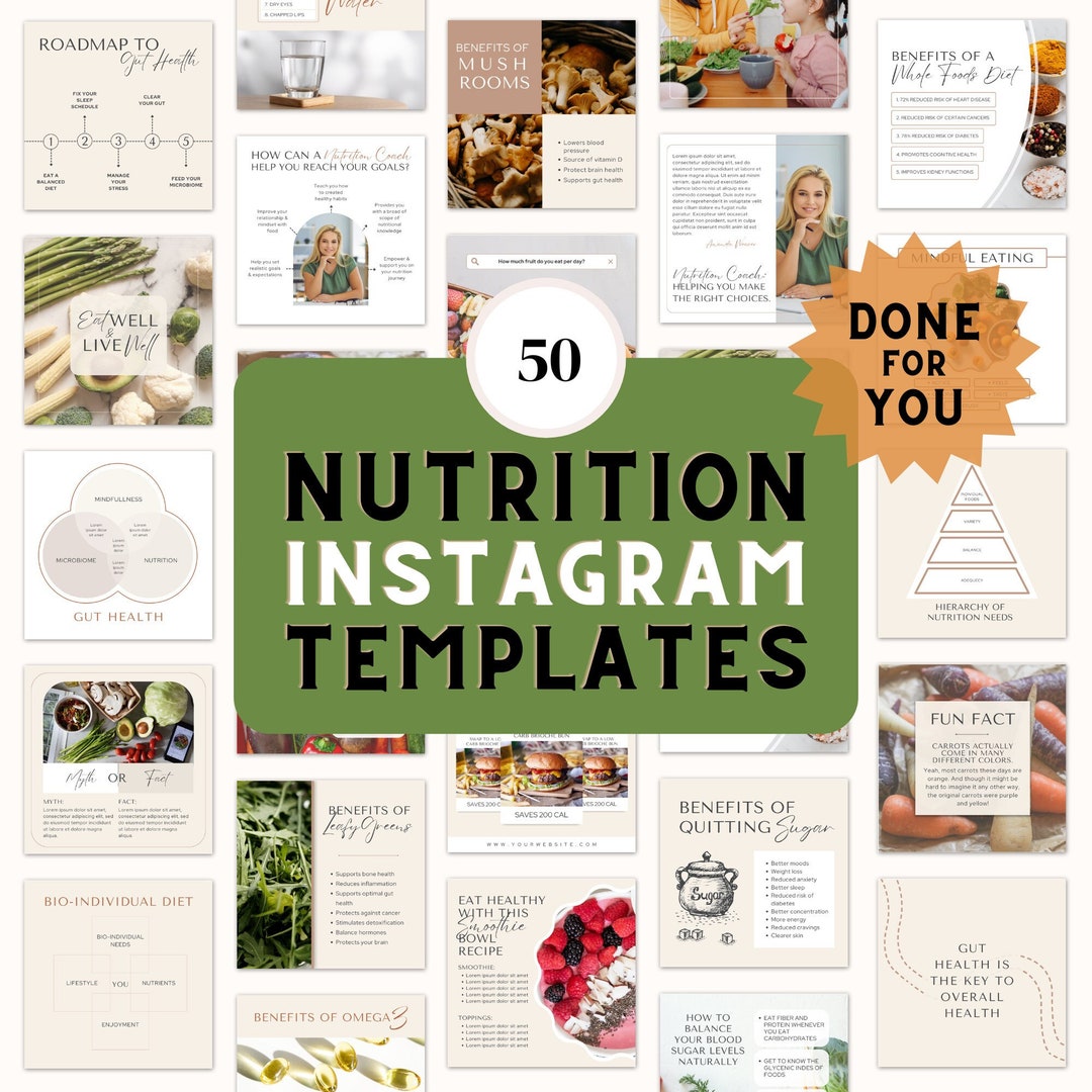 Nutrition Instagram Templates for Social Media Instagram Nutrition ...