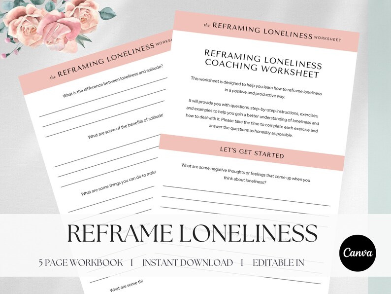 Reframing Loneliness Workbook for Women, Done for You, Coping ...