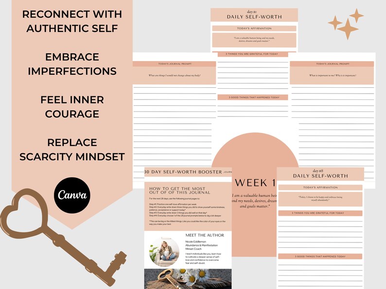 Unlock Your Self-worth Journal Therapy Worksheets Self - Etsy
