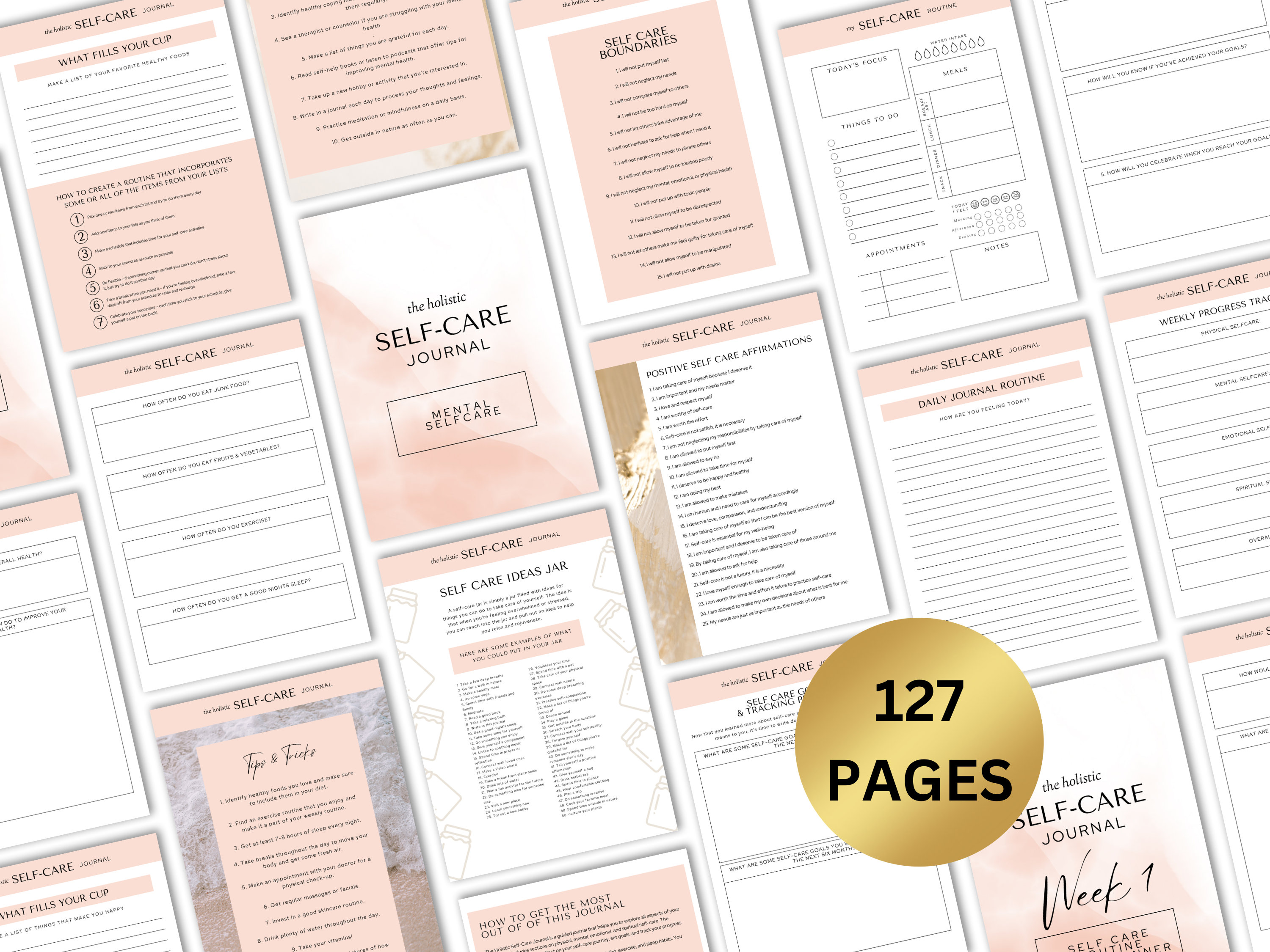 Holistic Self-care Journal, Self-care Prioritization Workbook ...