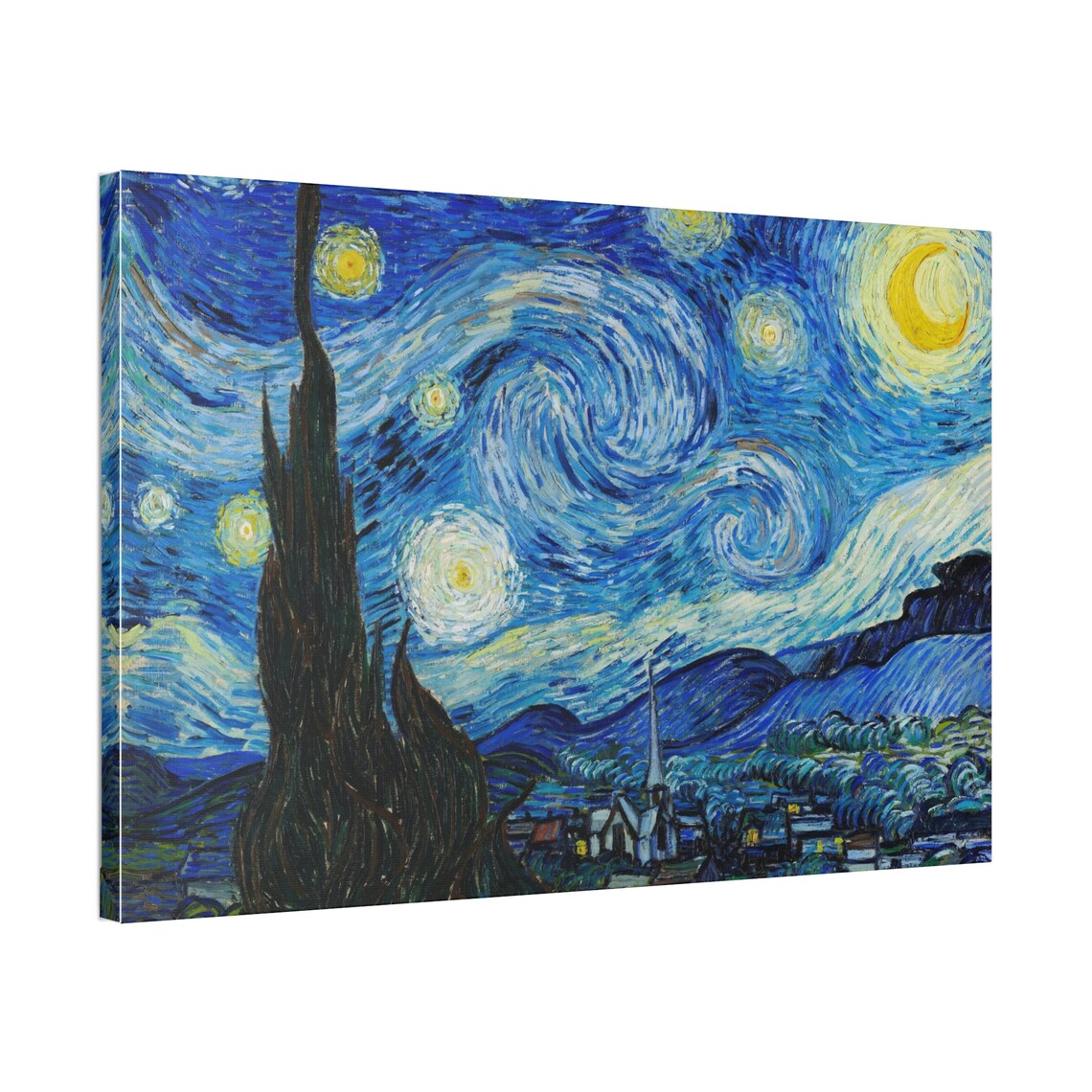 The Starry Night - Rectangle 1889 by Vincent Van Gogh Canvas Art Print ...