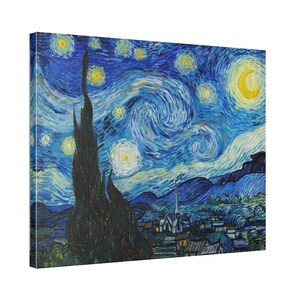 The Starry Night - Rectangle 1889 by Vincent Van Gogh Canvas Art Print ...