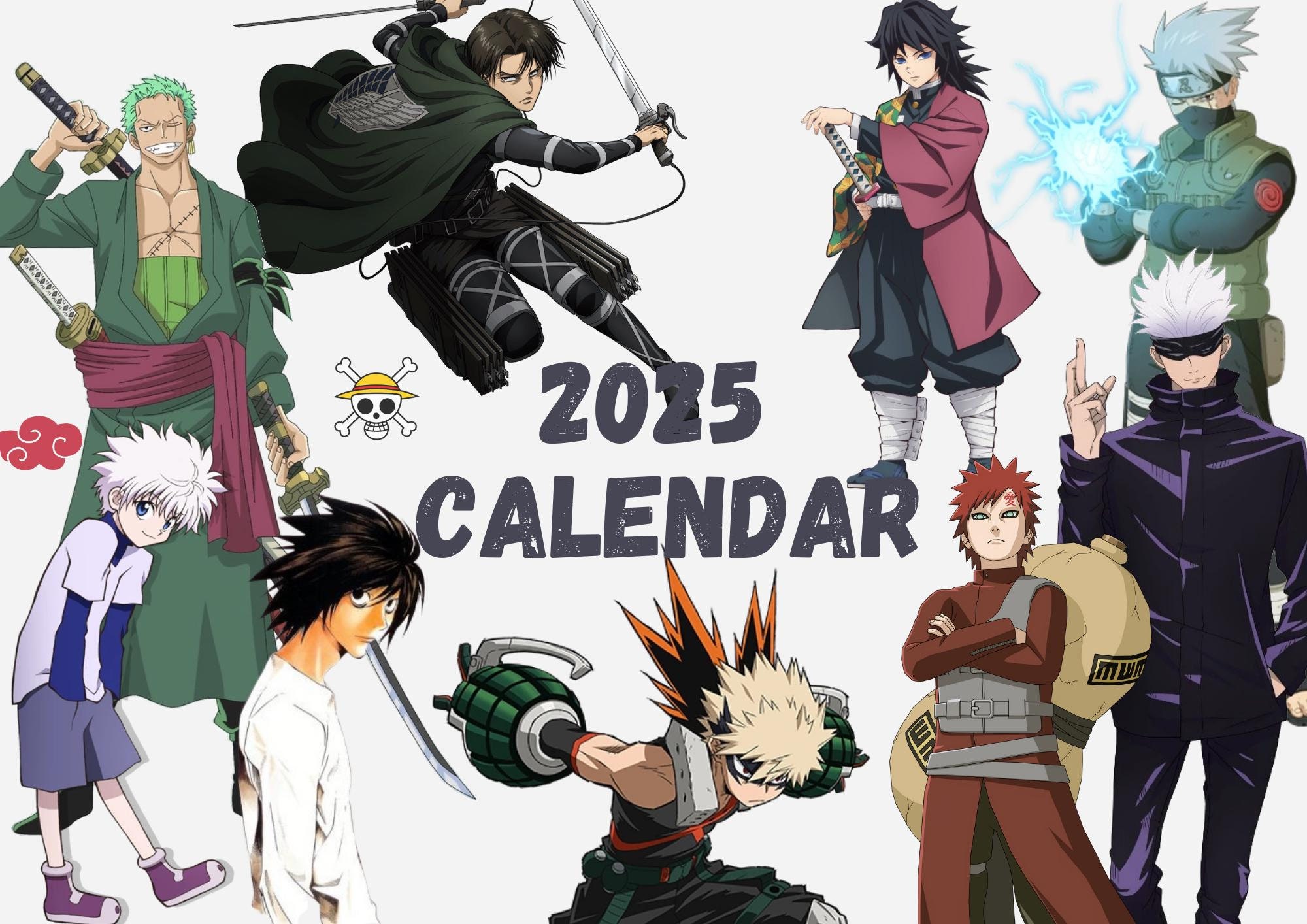 2025 Anime Wall and Desk Calendar (digital & Physical) - Etsy