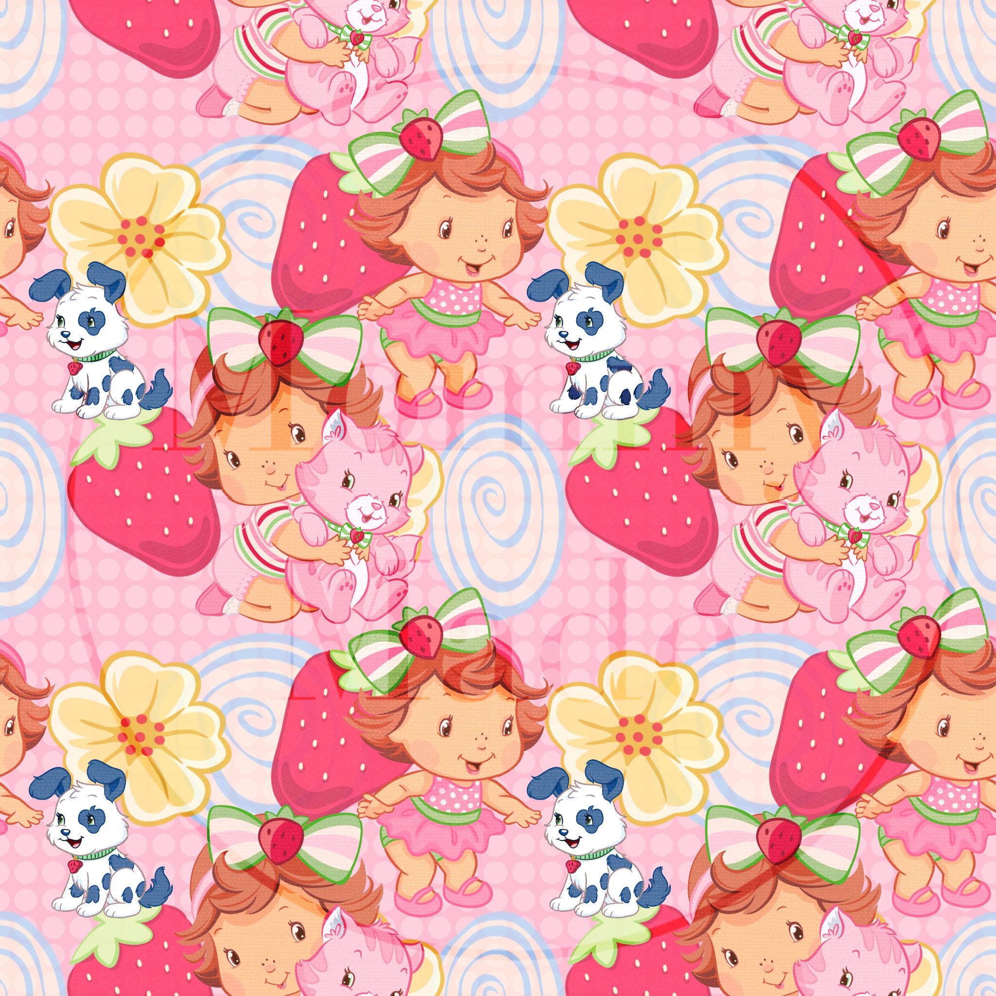 Strawberry Shortcake Baby Seamless Graphic - Etsy
