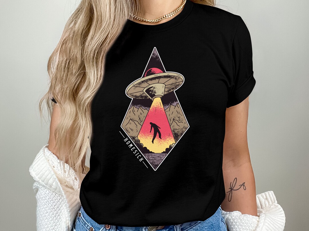 Homesick Alien Abduction UFO Hand Drawn, Cool T-shirt/ Sweatshirt - Etsy