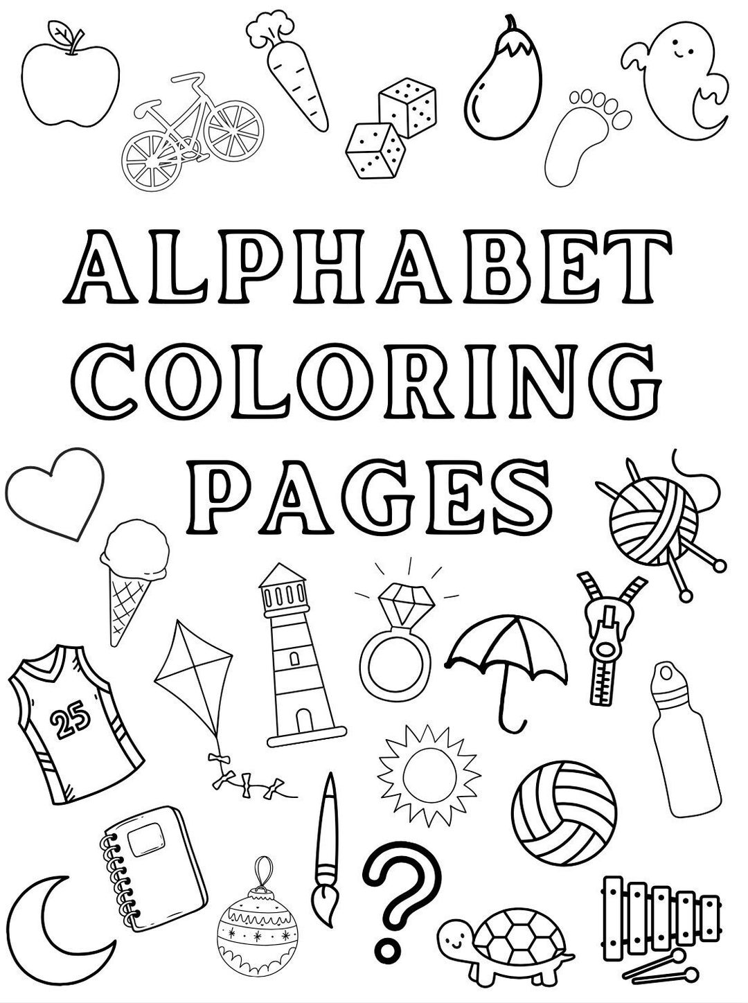 Alphabet Coloring Book Pages for KIDS - Etsy