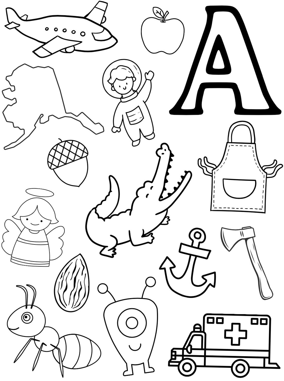 Alphabet Coloring Book Pages for KIDS!!! - Etsy