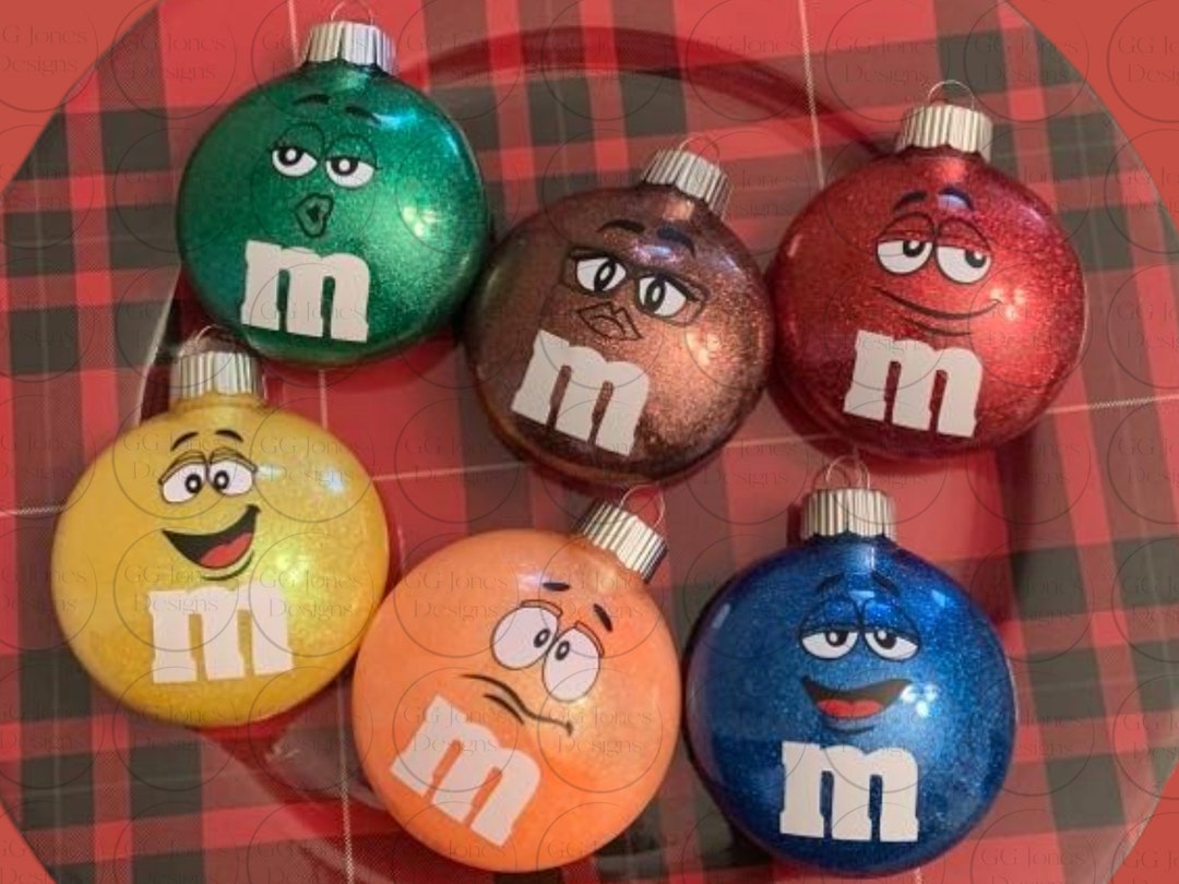 Handcrafted M & M Style Glitter Ornaments | Christmas Gift | Home Decor ...