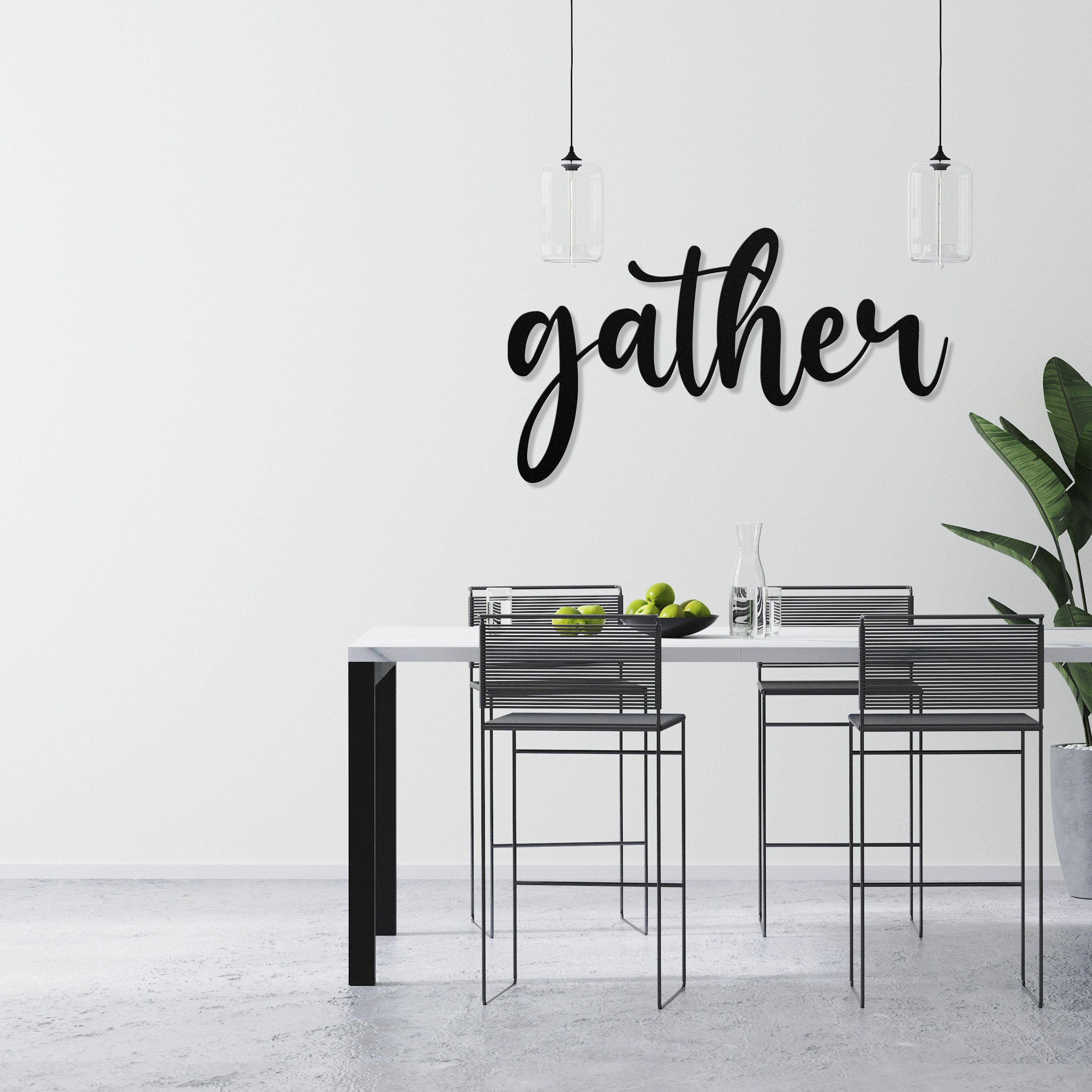 Gather Laser Cut Word Metal Sign Gather Wall Decor Family & - Etsy