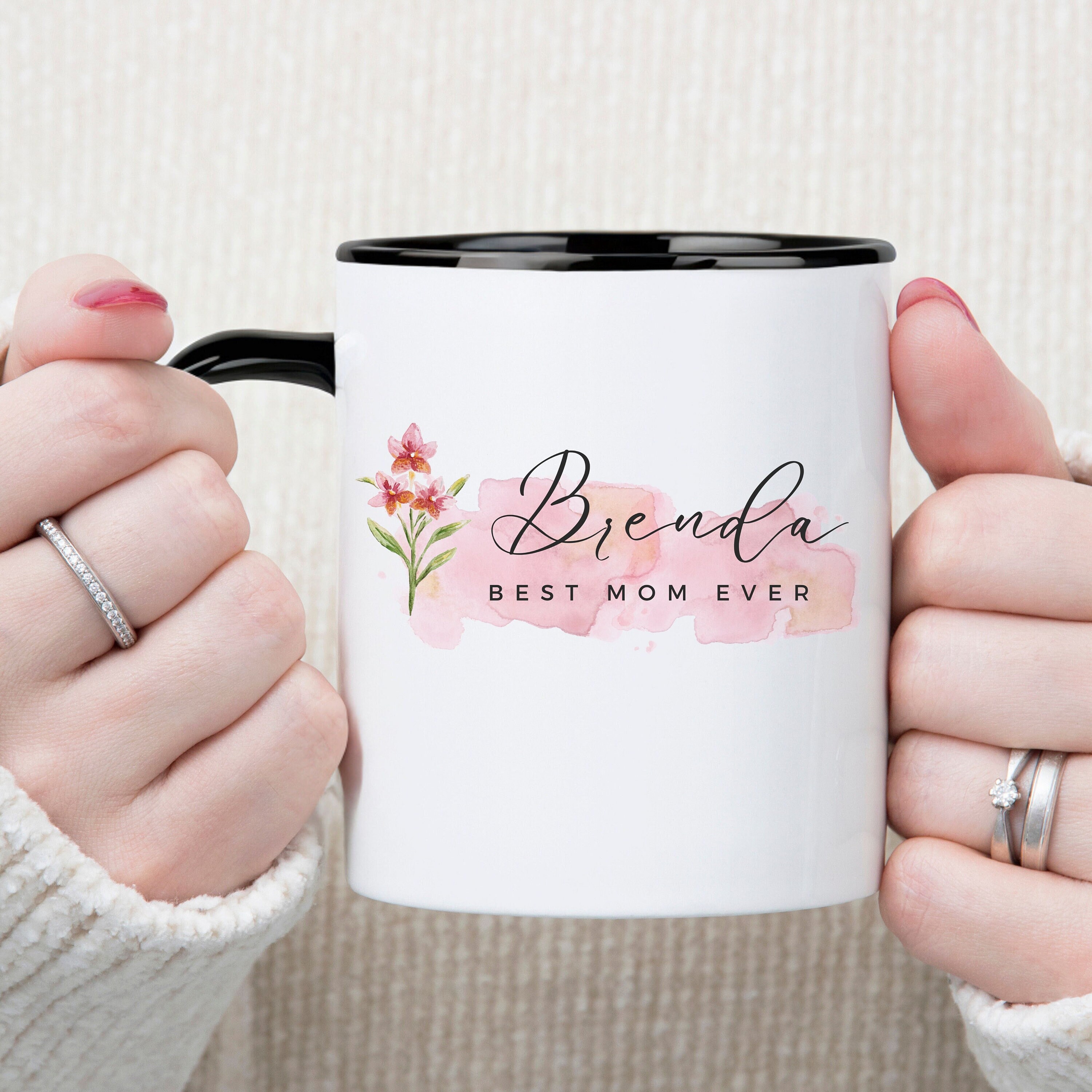 Personalized Floral Mother's Day Mug With Custom Name - Etsy