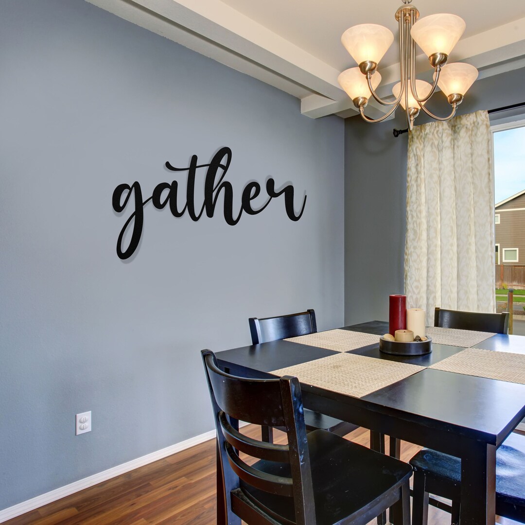 Gather Laser Cut Word Metal Sign, Gather Wall Decor, Family & Dining ...